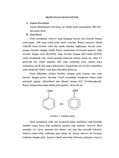 Praktikum Fenol Dan Reaksi Esterifikasi Pdf