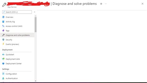 Azure App Service Diagnose And Solve Problem Screen Empty Stack Overflow
