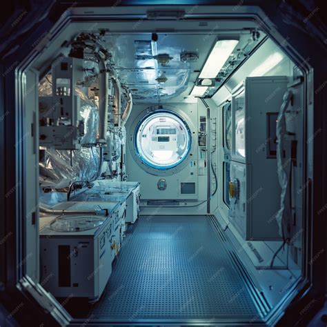 A Space Stations Lab Conducting Experiments On The Behavior Of Fluids