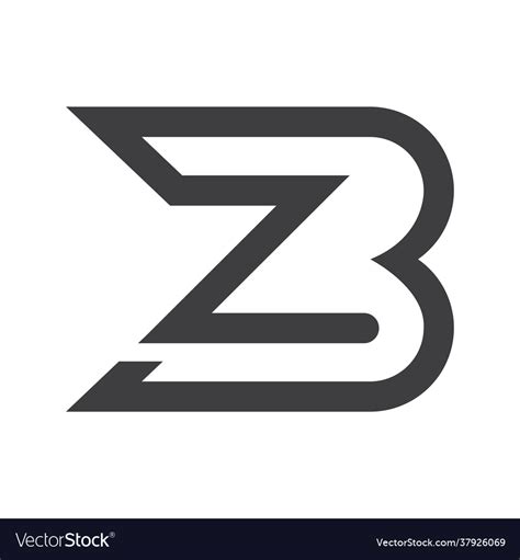 Alphabet Initials Logo Bz Zb Z And B Royalty Free Vector