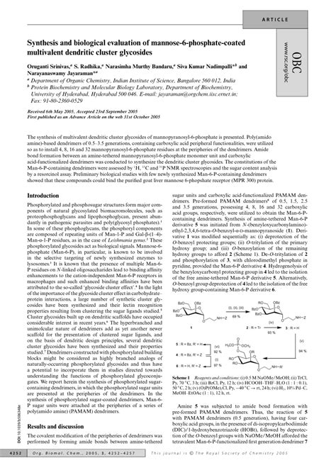 Pdf Synthesis And Biological Evaluation Of Mannose 6 Phosphate Coated