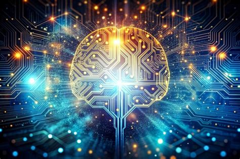 Premium Photo Technological Brain And Machine Learning Concept Abstract Circuit Board