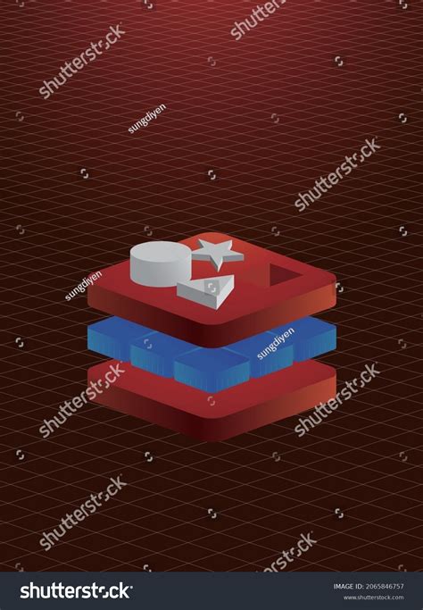 3d Redis Logo Chips Inside Red Stock Vector Royalty Free 2065846757