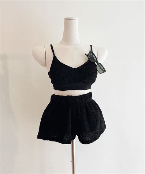 [세트] 바캉스룩 컬러 테리 타올 비키니 반바지 비치 수영복 비치웨어 비치룩 리조트룩 수영장패션