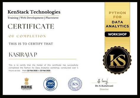 Recently I Attend Python For Data Analytics Workshop From Kenstack Technologies Kasiraja P