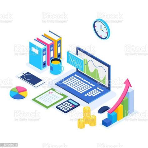 데이터 분석 디지털 재무 보고 서 마케팅 비즈니스 관리 개발 벡터 설계 3차원 형태에 대한 스톡 벡터 아트 및 기타 이미지 3차원 형태 개념 개발 Istock