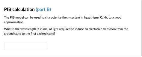 solved pib calculation part a the pib model can be used to