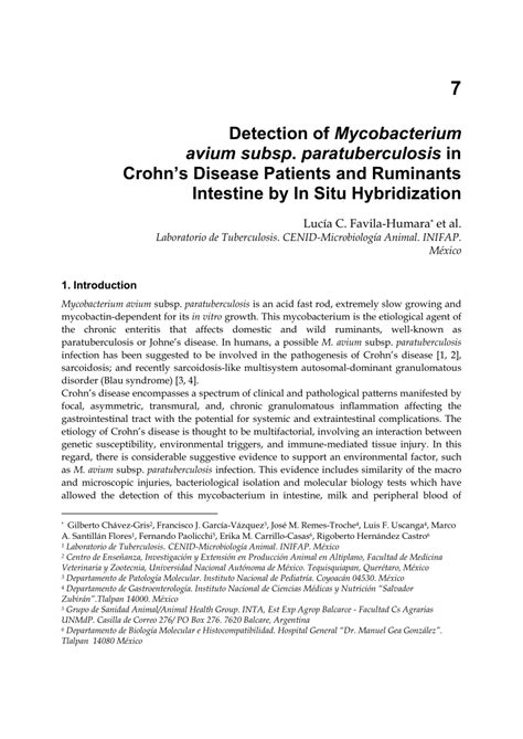 Pdf Detection Of Mycobacterium Avium Subsp Paratuberculosis In Crohn S Disease Patients And