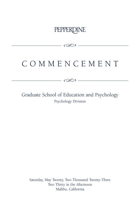 Gsep Commencement Programpsychology Division By Pepperdine University