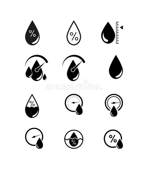 Ícone Da Umidade Sensor Do Tempo Da Umidade Logotipo Da Etiqueta Da