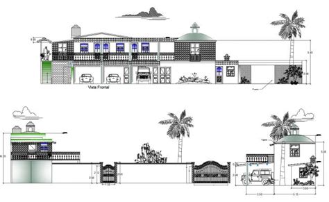Autocad Drawing Of The House With Elevation In Dwg File Artofit