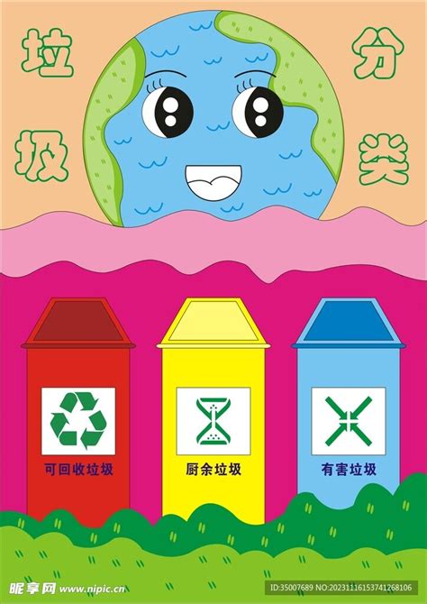 垃圾分类设计图 绘画书法 文化艺术 设计图库 昵图网