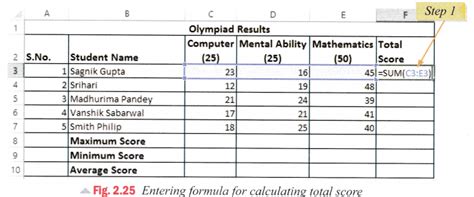 Cbse Notes For Class 7 Computer In Action Calculations In Microsift