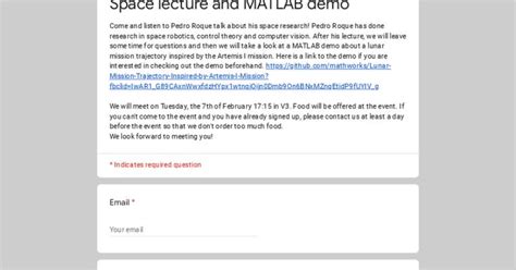 Rohit Agrawal On Linkedin Space Lecture And Matlab Demo