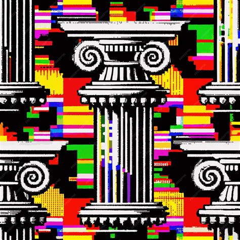 A Colorful Background With A Pattern Of Columns And A Column Premium Ai Generated Vector