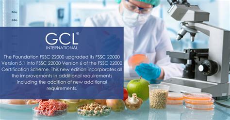 The Foundation Fssc 22000 Upgraded Its Fssc 22000 Version 5 1 Into Fssc 22000 Version 6 Gcl