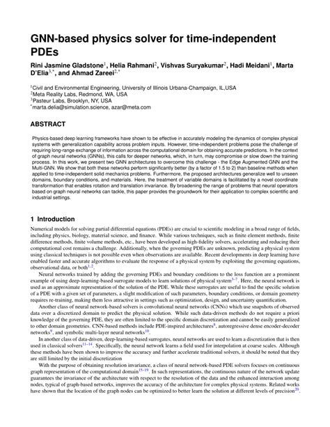 Pdf Gnn Based Physics Solver For Time Independent Pdes