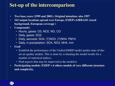 Ppt Use Of Model Intercomparisons To Evaluate The Unified Emep Model Powerpoint Presentation