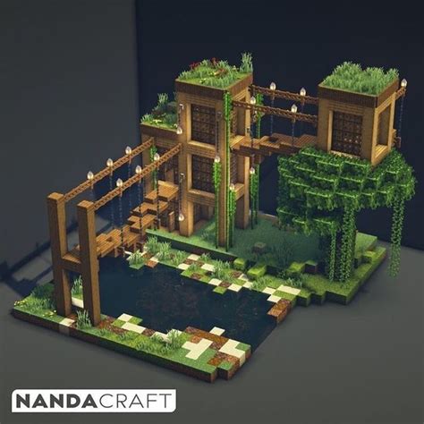 Minecraft Builds And Tutorials On Instagram Bridges Trees And Trapdoors For A Clean But Savage