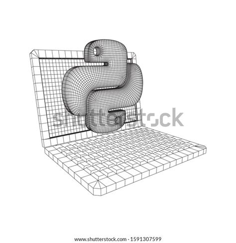 Python Code Language Sign Notebook Laptop Stock Vector Royalty Free