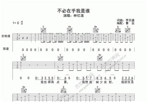不必在乎我是谁吉他谱林忆莲c调弹唱 吉他世界