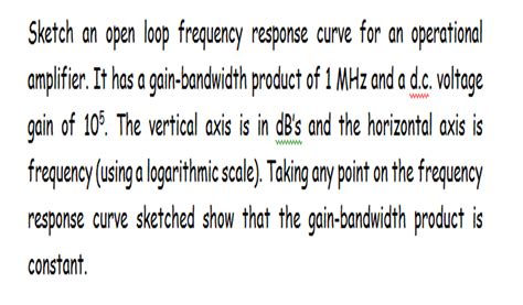 Solved Sketch An Open Loop Frequency Ressonsse Curve For An