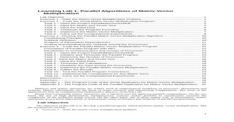 Pdf Lab 1 Parallel Algorithms Of Matrix Vector Multiplication