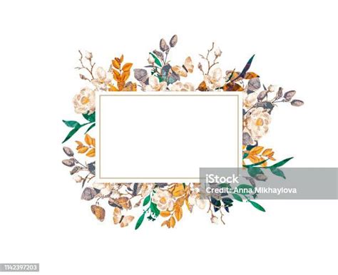 손으로 그린 수채화 꽃 화 환 흰색 바탕에 화 환 꽃 프레임 수채화 꽃 모란과 장미 그림 손으로 그린 흰색 배경에 고립입니다 0명에 대한 스톡 벡터 아트 및 기타 이미지