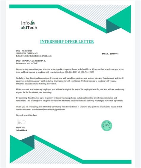 Shabana Fathima On Linkedin Infoaidtech Internship Appdevelopment Tech Explore Learn