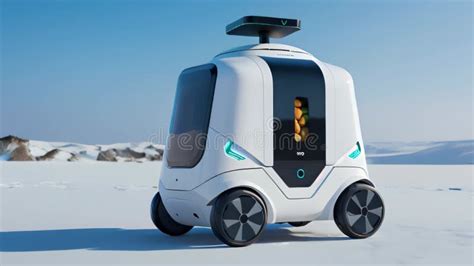 Automated Delivery Robot In Snow Stock Video Video Of Generated Allweather 311937059