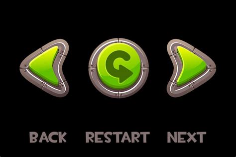 Premium Vector Green Back Next Return Buttons And Inscription