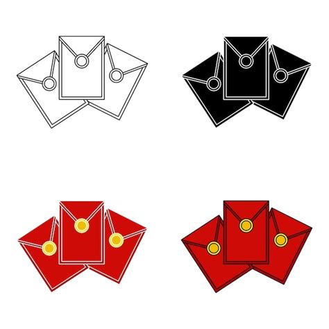 고립 된 평면 스타일의 빨간 봉투 프리미엄 벡터