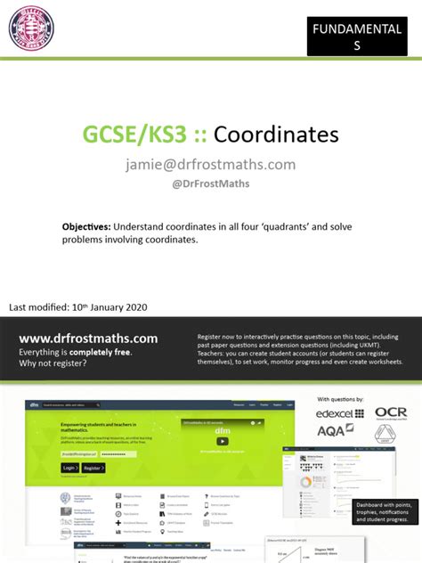 Gcse Coordinates Pdf Cartesian Coordinate System Circle