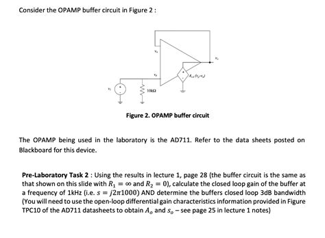 Solved Consider The Opamp Buffer Circuit In Figure 2