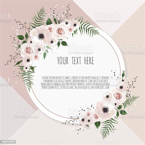 벡터 꽃 디자인 카드입니다 인사말 엽서 결혼식 초대 템플릿을 장미와 곰 우아한 프레임 0명에 대한 스톡 벡터 아트 및 기타