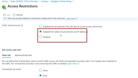 azure getting badrequest when trying to deploy web app networking