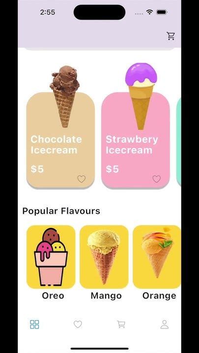 Icecream App Ui In Flutter Devhubspot Shorts Ice Cream Design