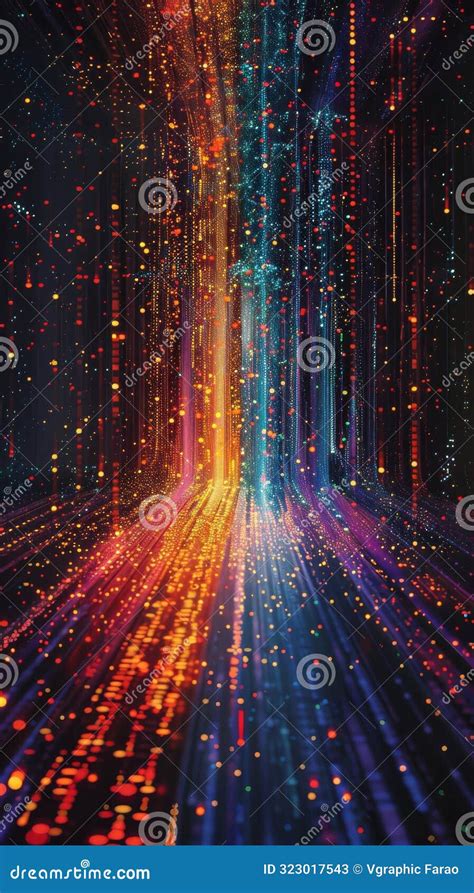 Colorful Abstract Light Trails In A Dark Background Digital Technology