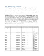 Multiplier Algorithm Lab Example The Multiplication Algorithm For