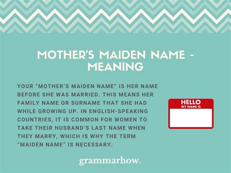 Mothers Maiden Name Meaning And Helpful Examples