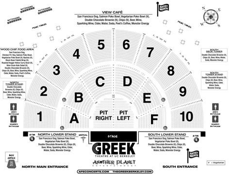 Greek Theater Berkeley Seating Chart Greek Theater Layout