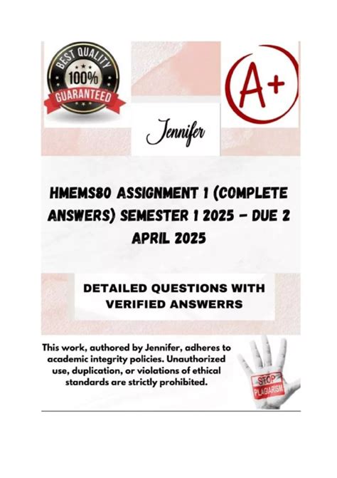 Hmems80 Assignment 1 Complete Answers Semester 1 2025 Due 2 April