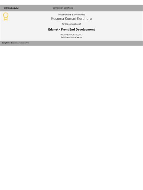 Front End Certificate Pdf