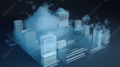 3d Rendered Idea Of Isometric Cloud Computing Technology Powerpoint Background For Free Download