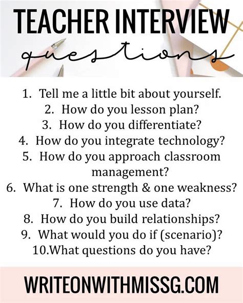 10 Common Teacher Interview Questions Tips For Answering Them Artofit