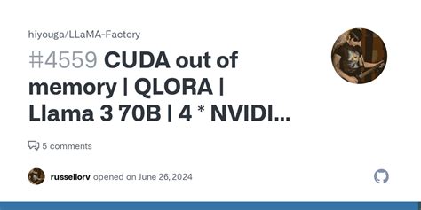 Cuda Out Of Memory Qlora Llama 3 70b 4 Nvidia A10g 24 Gb · Issue 4559 · Hiyougallama