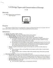 I A Energy Types And Conservation Of Energy Lab Assignment Pdf Course Hero