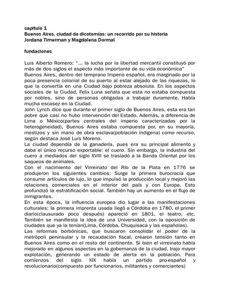 Capitulo 1 Resumen Buenos Aires Ciudad De Dicotomías Un Recorrido
