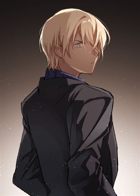 Safebooru 05 Ruri 1boy Absurdres Amuro Tooru Black Jacket Blonde Hair