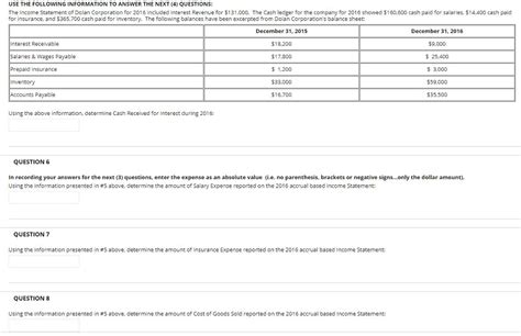 Solved Use Following Information Answer Next 4 Questions Income Statement Dolan Corporation